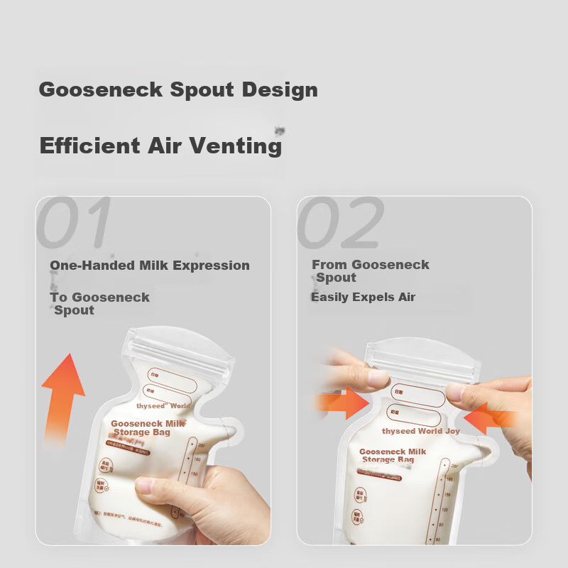 Shixi Прозрачные пакеты для хранения грудного молока Одноразовые 200 мл*30 шт Удобные для смеси и детского питания