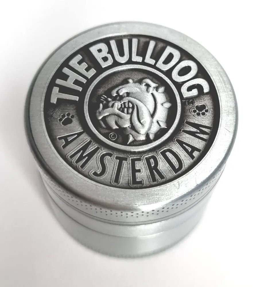 HF Гриндер The Bulldog Amsterdam для измельчения табака, 4 части, темно-серый цинковый сплав, 50мм