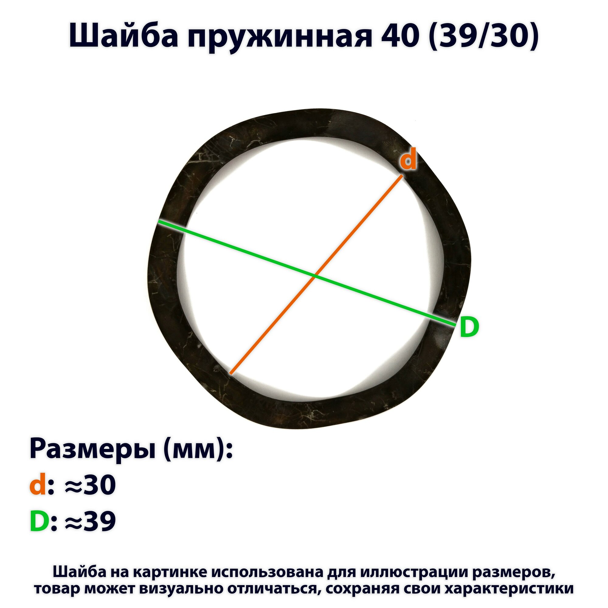 Шайба волновая пружинная 40 (30*39*0.5) (5 шт) для подшипников электродвигателей