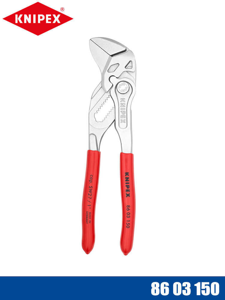 KNIPEX 86 03 150 Плоскогубцы и гаечный ключ. Прочный, долговечный, многофункциональный ручной инструмент.