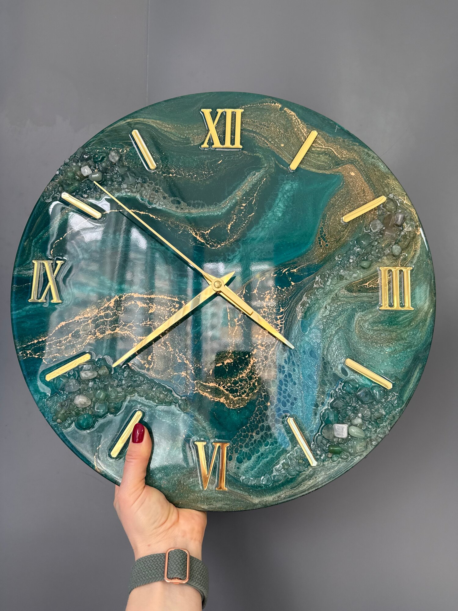 Часы настенные Art Time зеленые