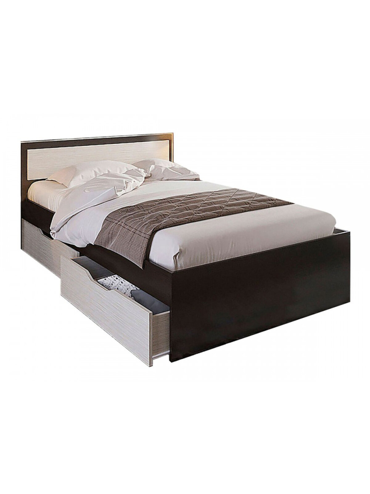 Кровать с ящиками 90х200 "Гармония КР 608 венге" Huge Mebel. Ширина 952 Высота 2032. Кровати