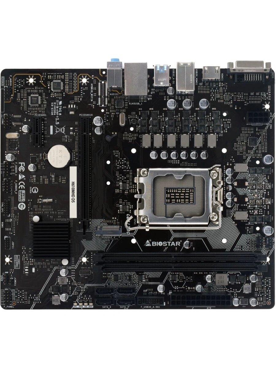 Материнская плата Biostar H610MHD D5, Socket LGA 1700, Intel H610, mATX, Ret