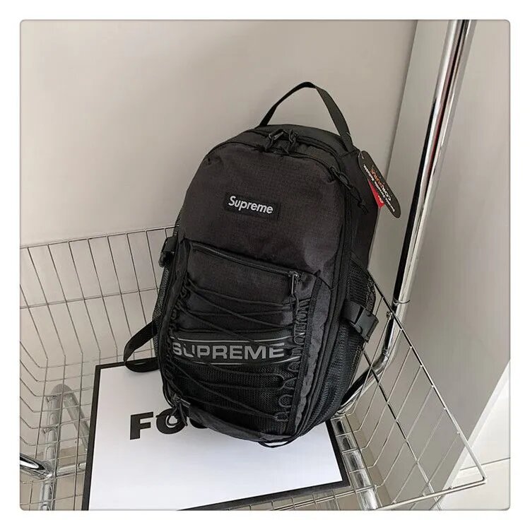 Supreme Рюкзак пепельного цвета, 47x30x15 см, полиэстер, для мужчин и женщин — фото 1