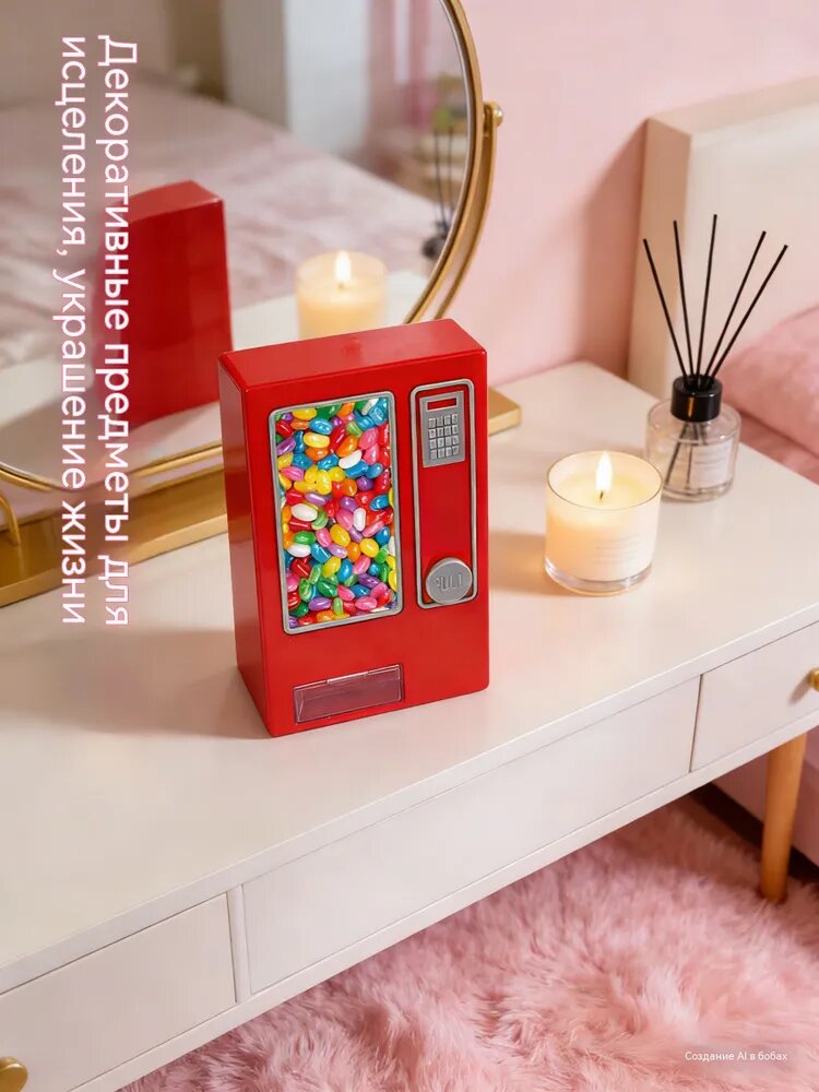 Торговый автомат механический красный пластиковый 120*90*195 мм для детей
