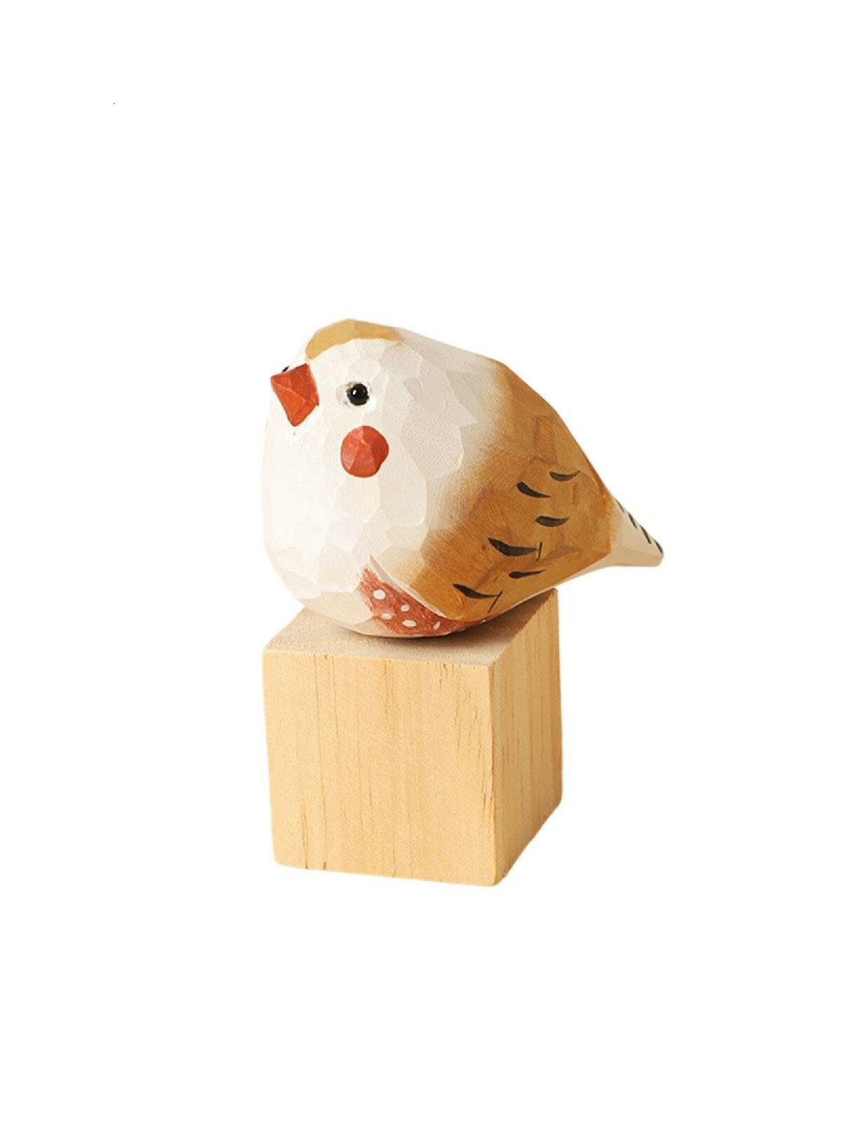 Резьба по дереву, Красочная фигурка птицы из деревянного бруска, Уникальные природные детали, декор домашнего стола ручной работы, подарок