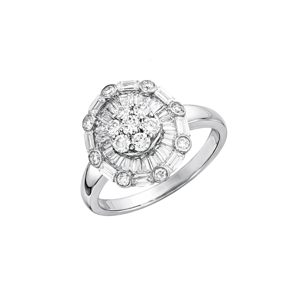 кольцо из белого золота, с бриллиантами