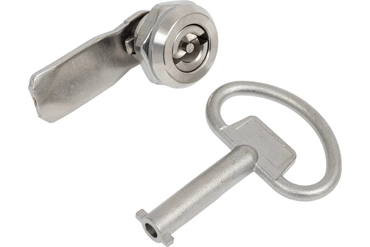 Замок щитовой su MS705‑1 SS на четверть поворота из нержавеющей стали IP66, с ключом «бабочка» и двойными уплотнительными кольцами для электрощитов и серверных шкафов