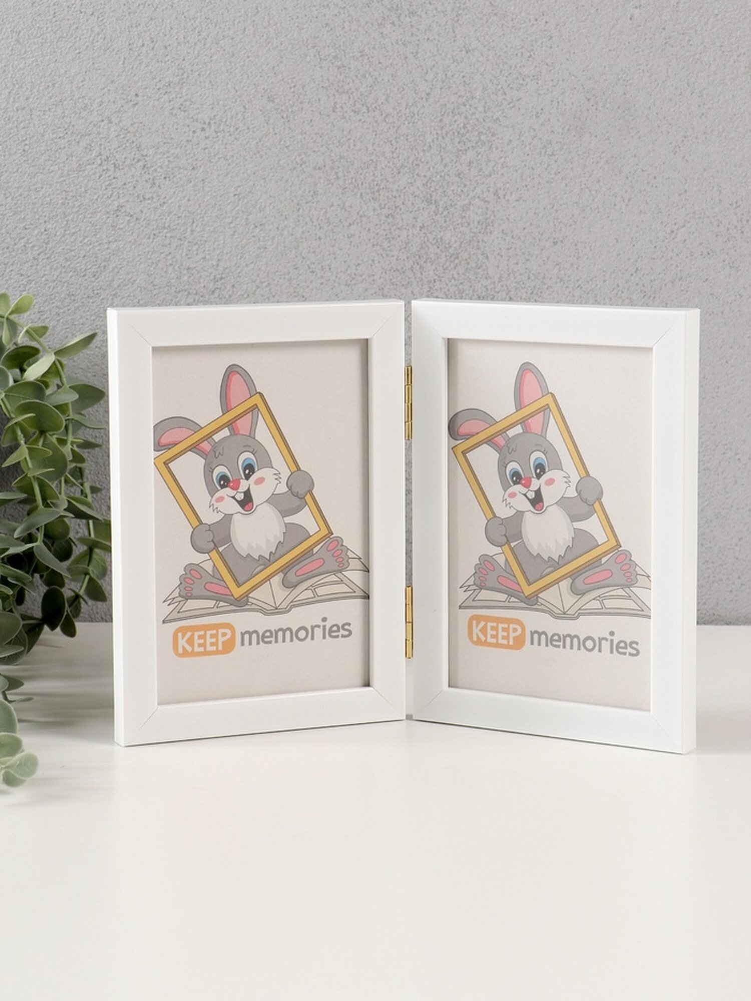 Фоторамка пластик 10х15 двойная, белый