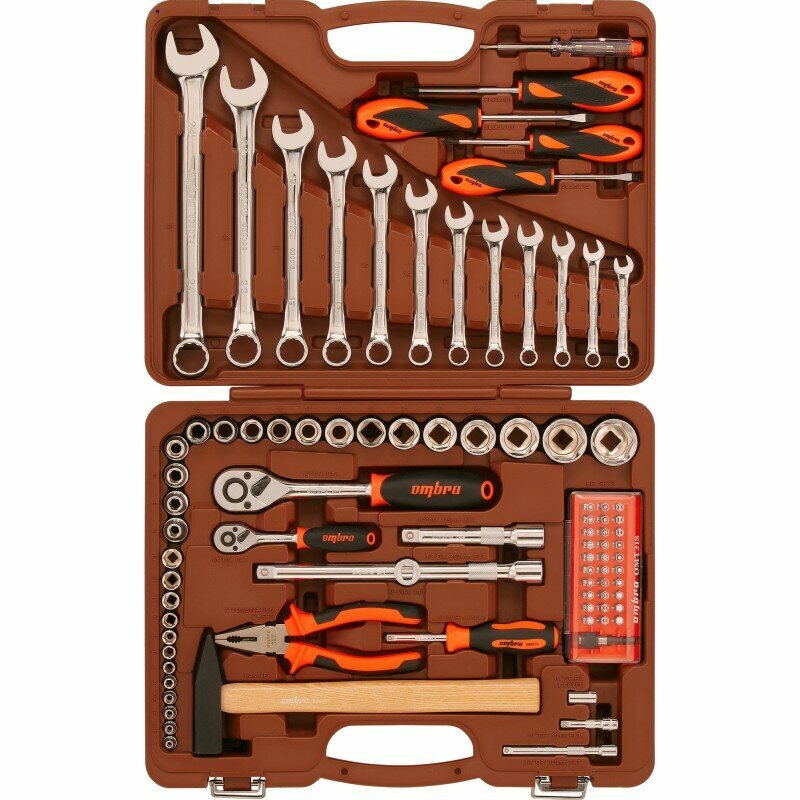 Набор инструмента универсальный 1/4", 1/2"DR, 88 предметов Ombra