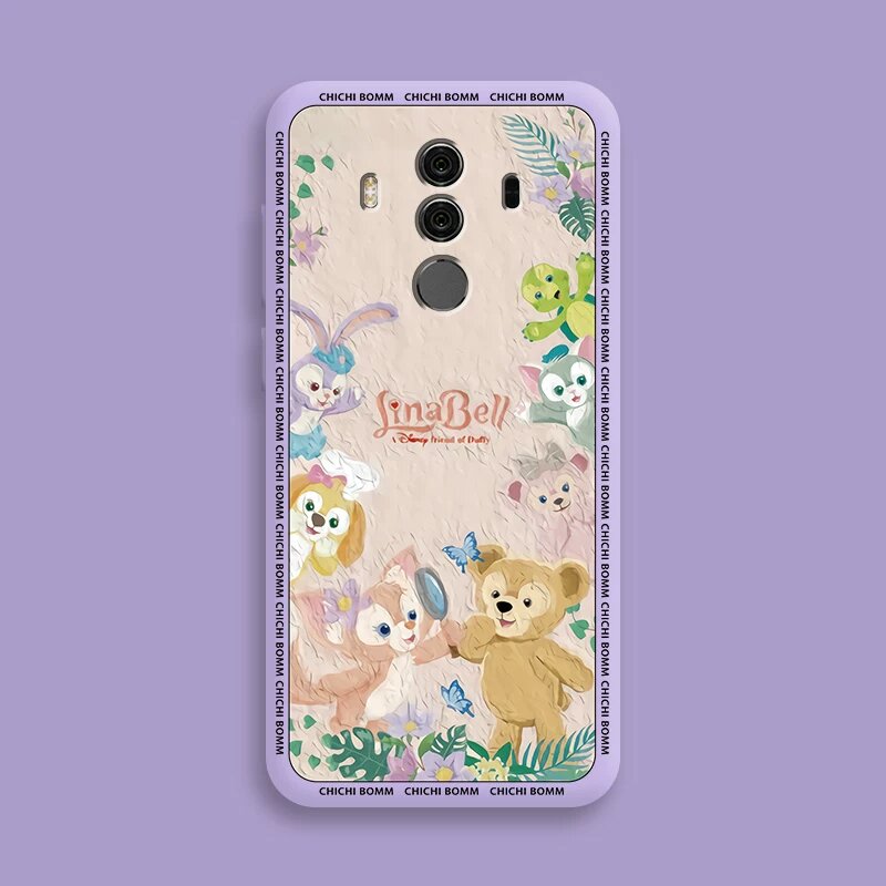 Чехол для Huawei Mate 10 Pro в стиле масляной живописи Disney Lina Bell, жидкий силикон, травяной фиолетовый, полная