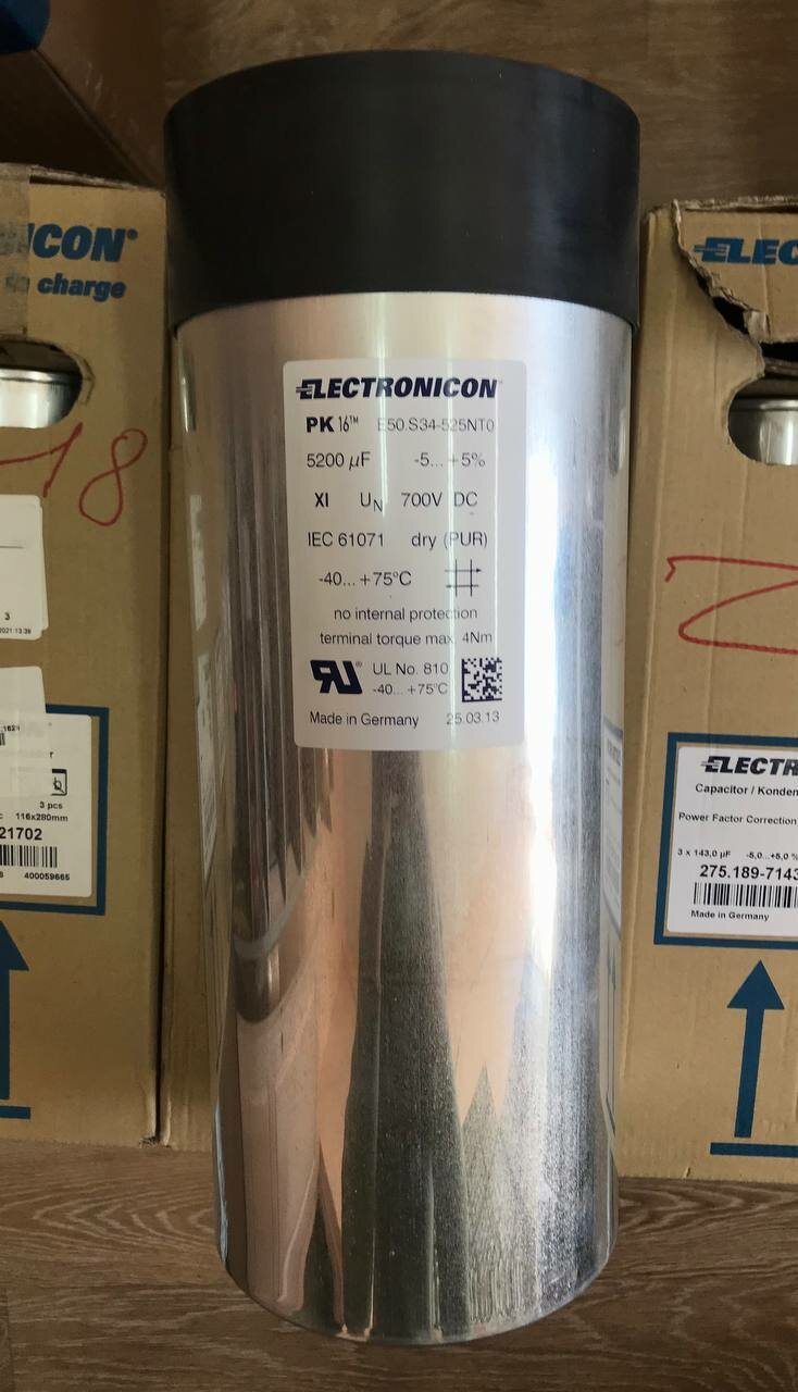 1 шт E50. S34-525NT0 Конденсатор PK16XI 5200мкФ 700V 136x345 NT твердый наполнитель Electronicon
