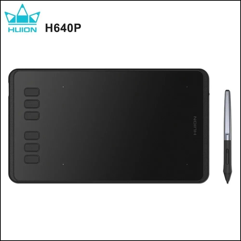 Графический планшет Huion H640P, формат A4, черный, голубой