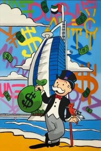 Alec Monopoly Millionaire Dollar Money Street Graffiti Art HD Холст Картина Плакат Печать Картина Современный Декор Гостиной Подарок