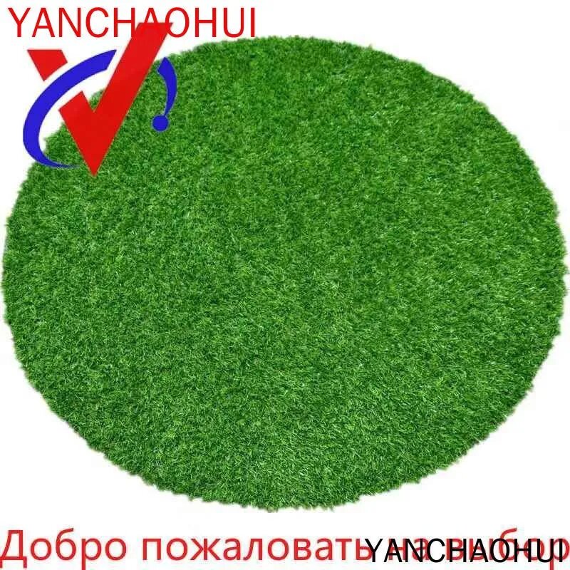 Крышка люка декоративная круглая из искусственной травы зеленая диаметром 1000 мм