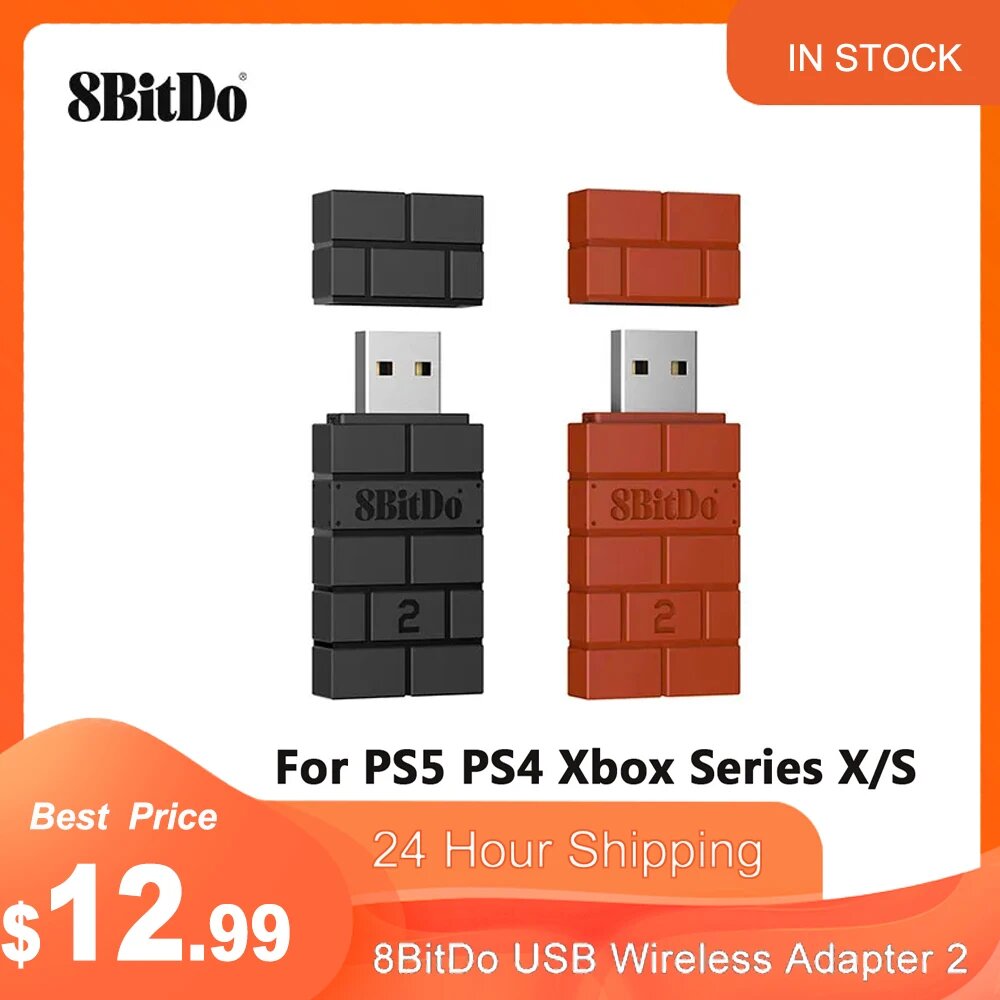 8BitDo адаптер USB 2, черный с кабелем — фото 1