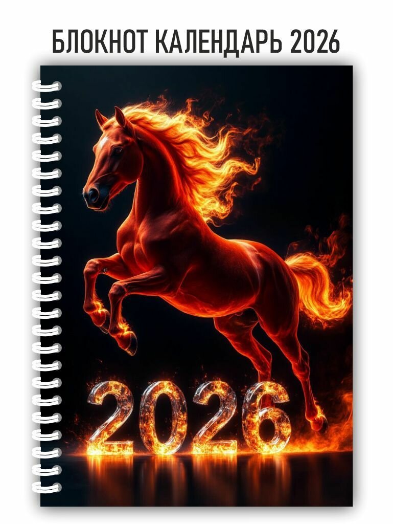 Блокнот с календарем символ 2026( год огненной лощади-3) А5