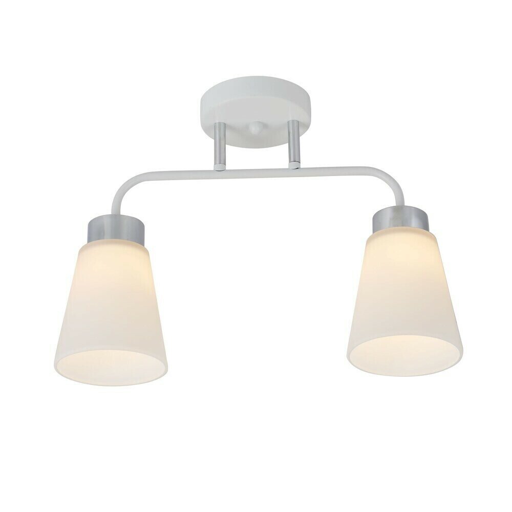 Люстра потолочная Schaffner Fattore E27 80 Вт 12 кв. м (4555-2 WH-CR)