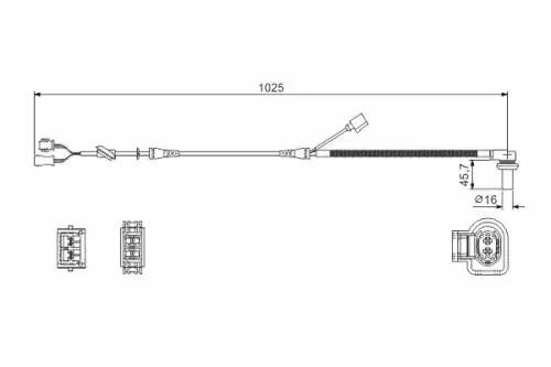 06-65335-SX 21790F 8D0927803D датчик ABS перед. для Audi A4, VW Passat 96>