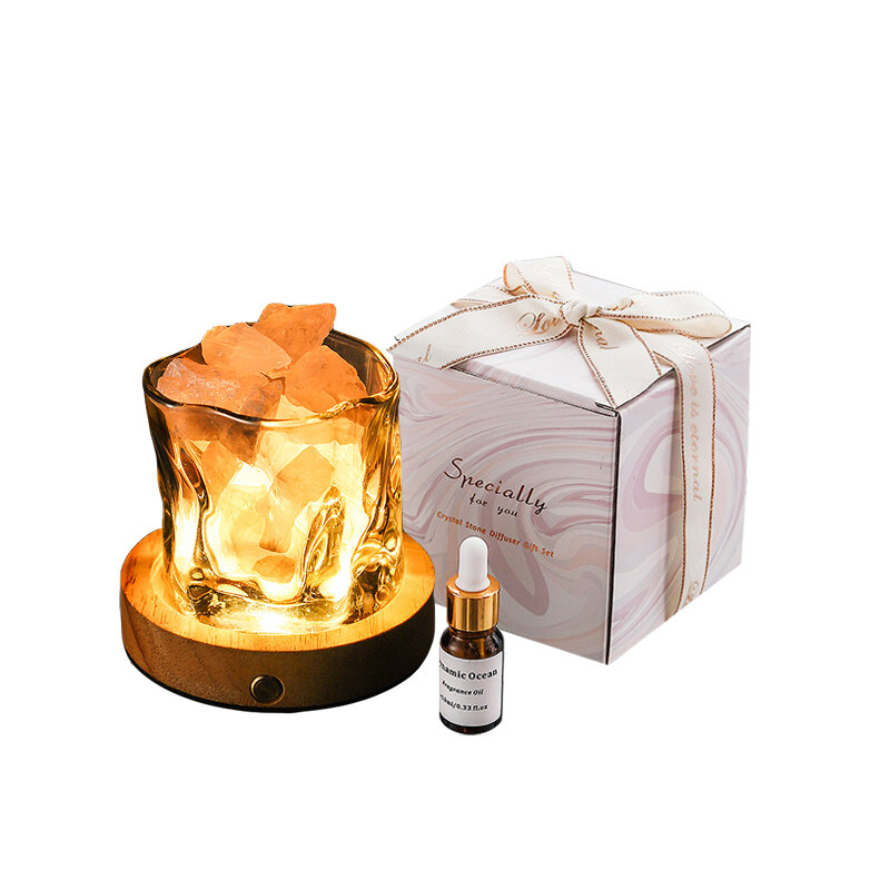 Соляная лампа SIQISI Rechargeable Model с диффузором ароматических масел, orange salt - osmanthus