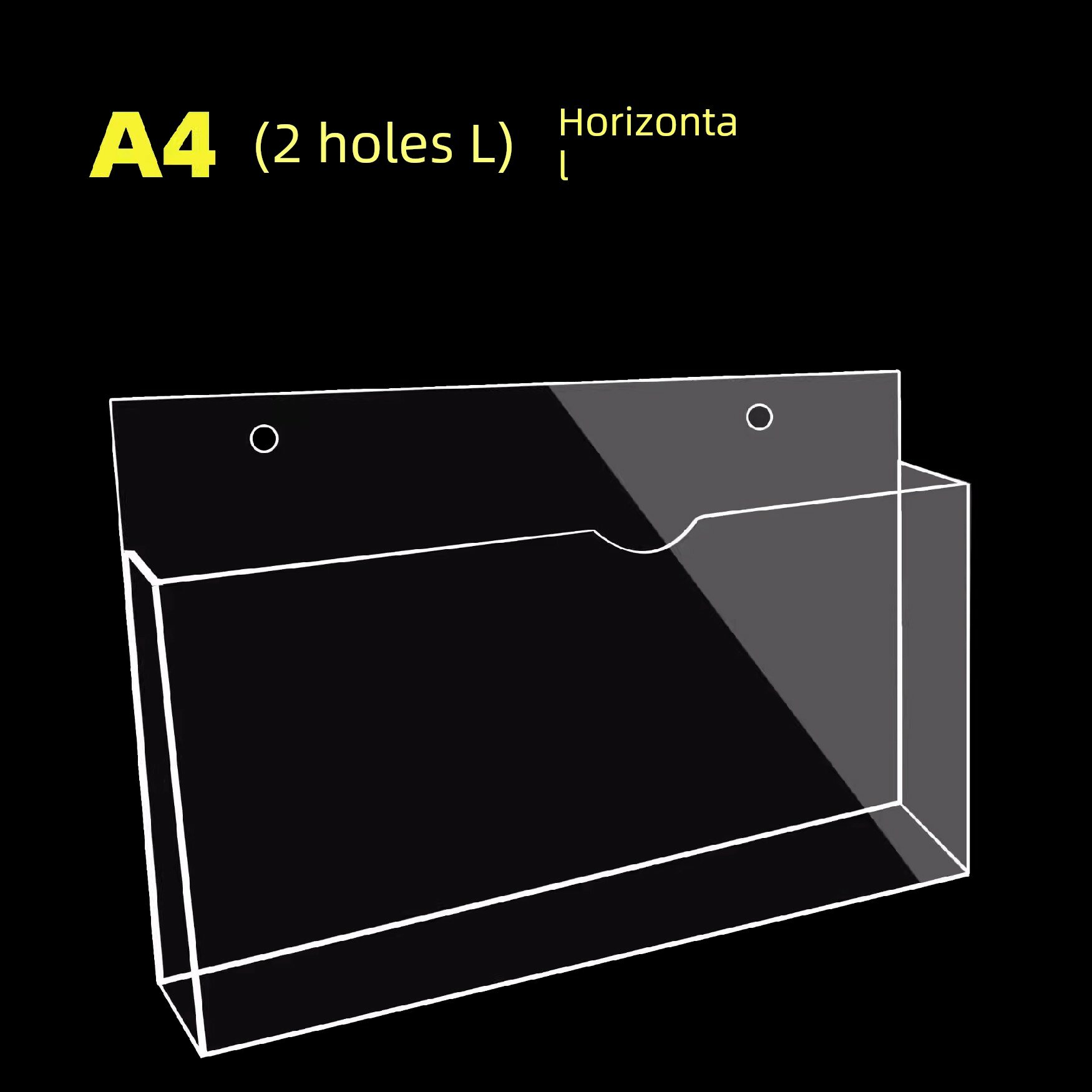 Горизонтальный А4-организатор для документов с внутренним отсеком 1 см, крепление на стену