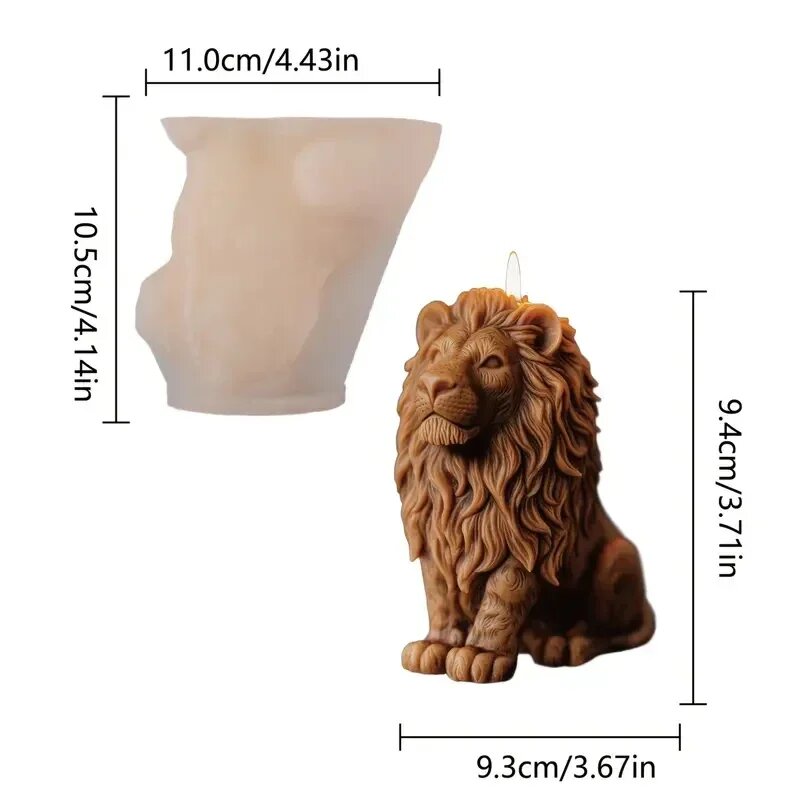 Форма для свечи Лев, силикон, 1pcs