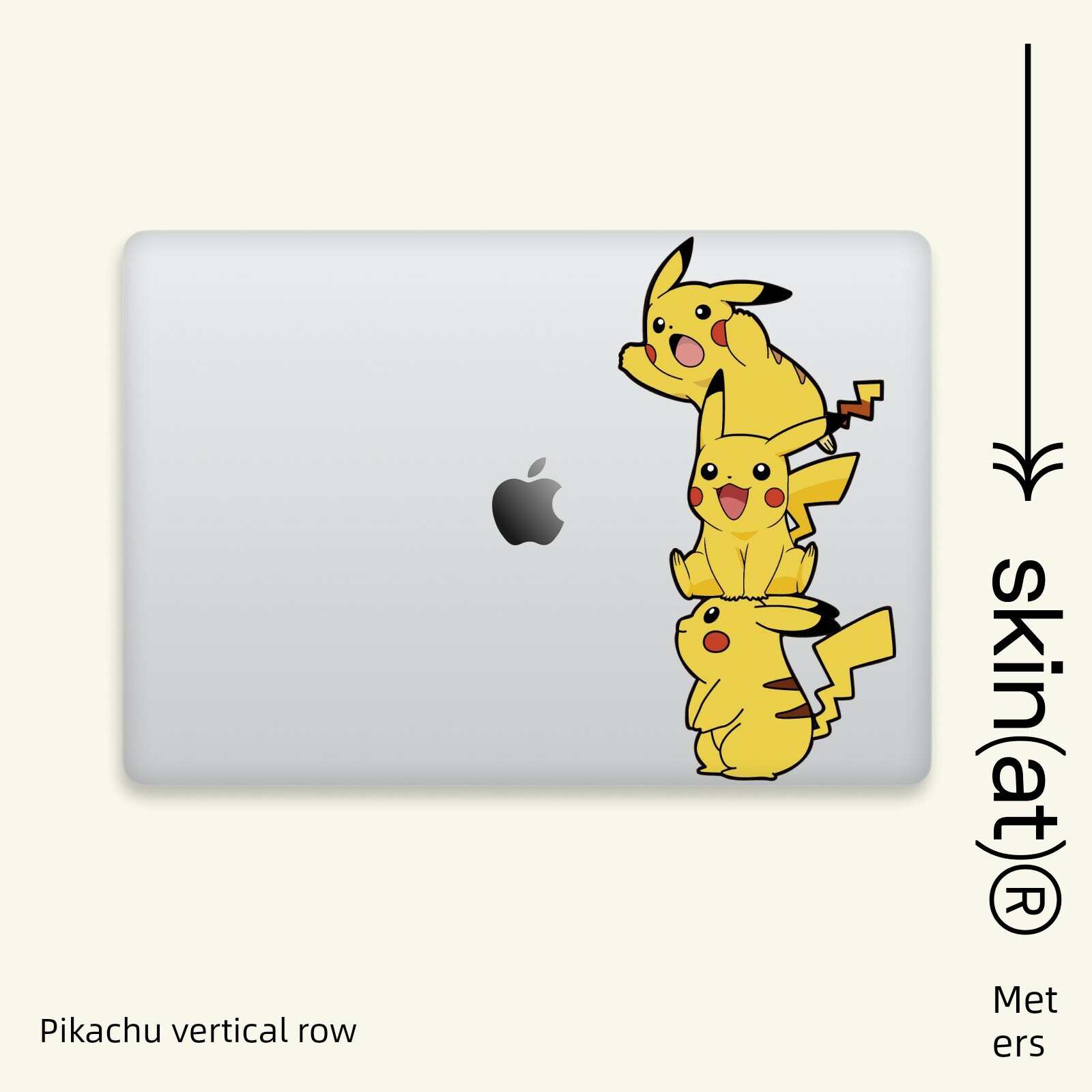 SkinAT Стикеры с вертикальным дизайном Пикачу для MacBook Air 15-дюймовый M2 (A2941) - Креативная виниловая наклейка