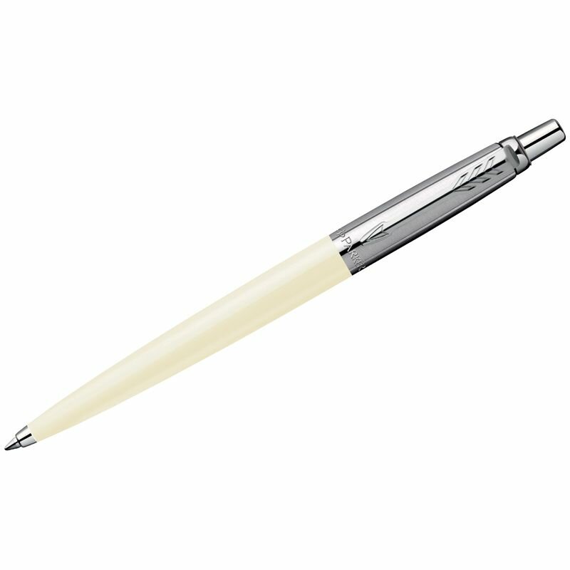 Ручка шариковая PARKER "Jotter Orig White Chrom", корпус белый, детали хром, синяя в подарочной коробке