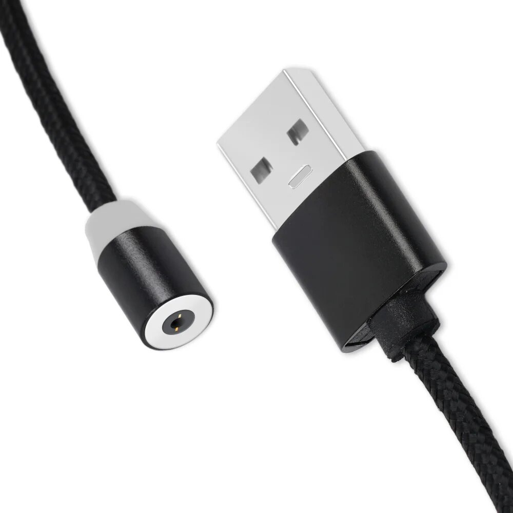 Магнитный USB кабель 2м, черный