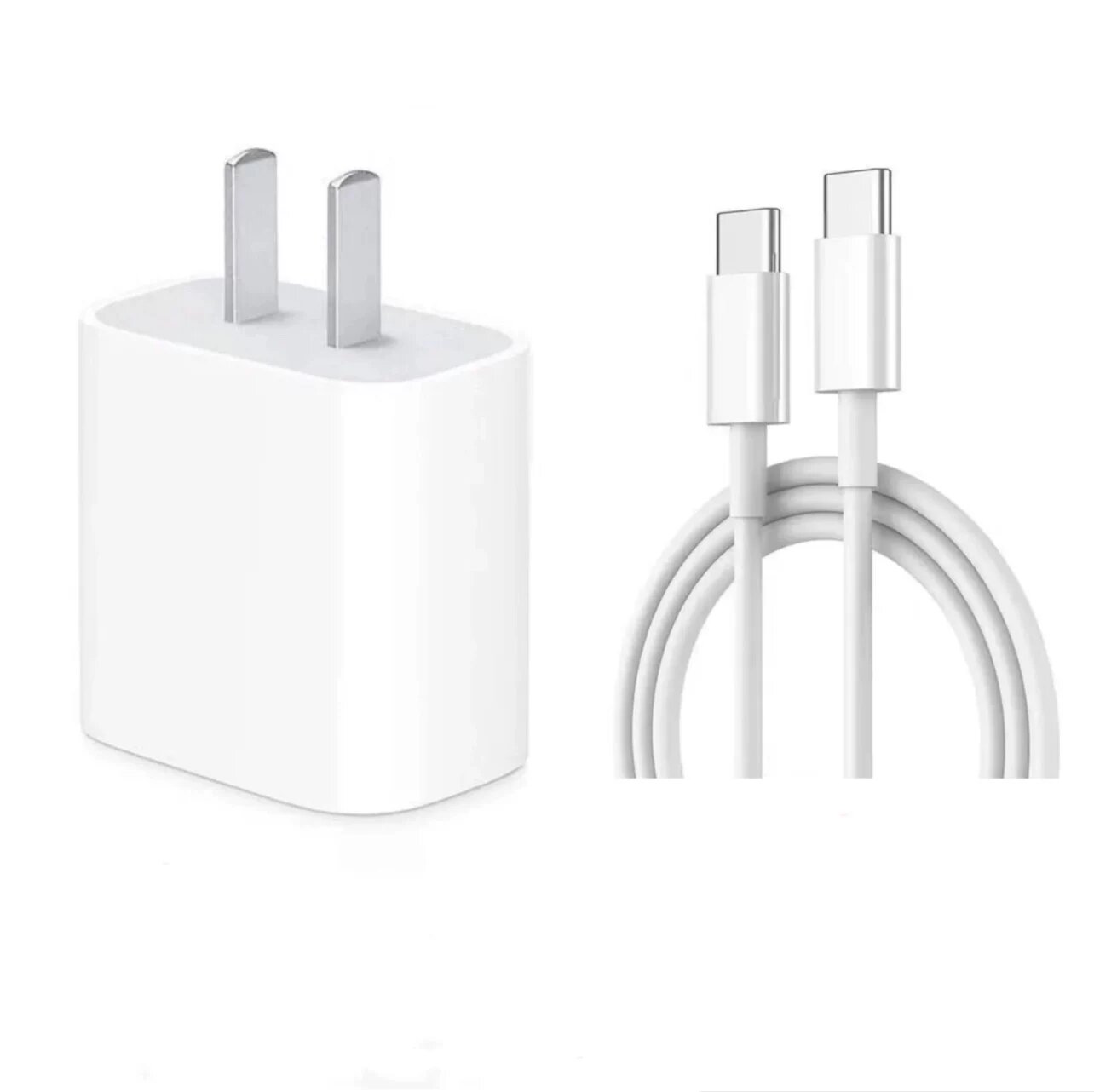 Адаптер 20Вт быстрой зарядки с кабелем USB-C для iPhone 15 и iPad Pro, полный комплект