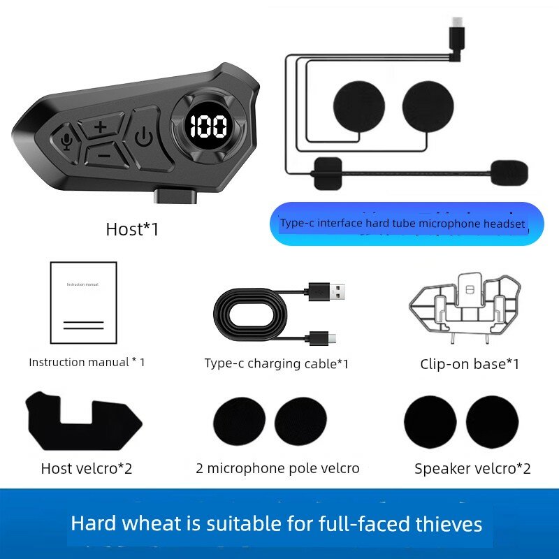 Универсальный Bluetooth-наушник для полных и половинных мотошлемов с панорамным звуком