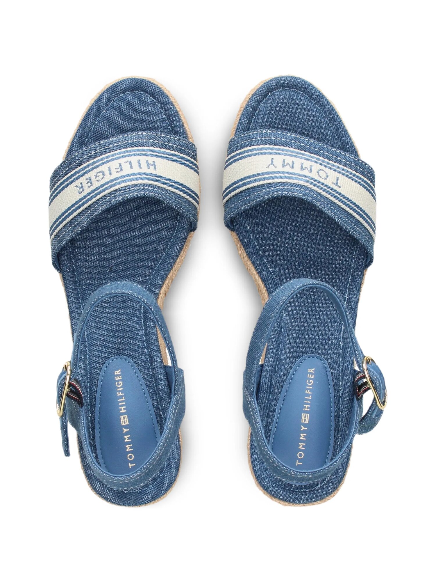 Эспадрильи TOMMY HILFIGER Logo-tape wedge espadrilles, размер 37 EU, blue — фото 1