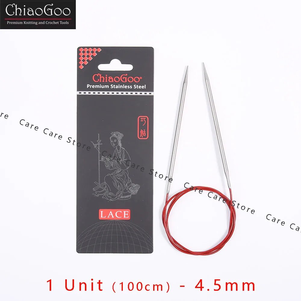 Круговые спицы ChiaoGoo 100 см из нержавеющей стали 1 Unit-4.5mm-100cm