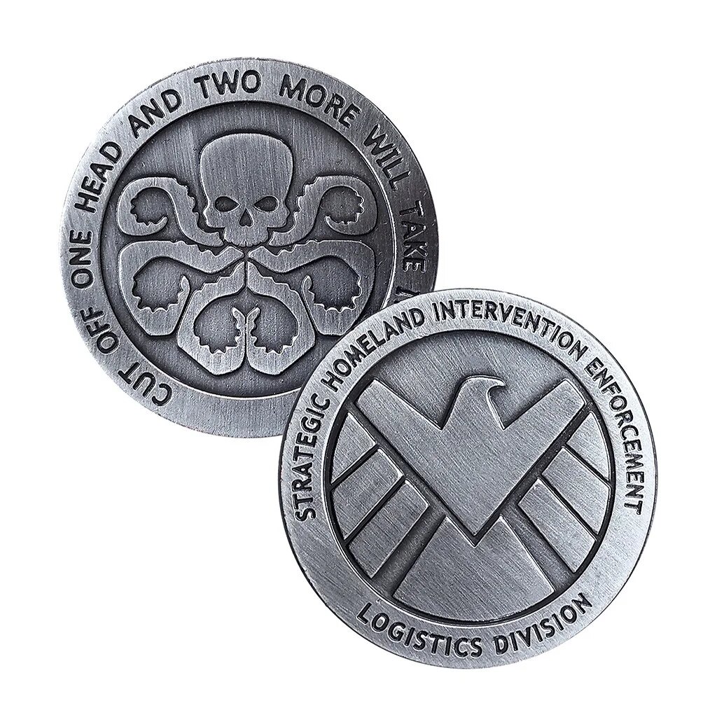 Коллекционная серебряная монета «Мстители» S.H.I.E.L.D. Agent Coin Hydra