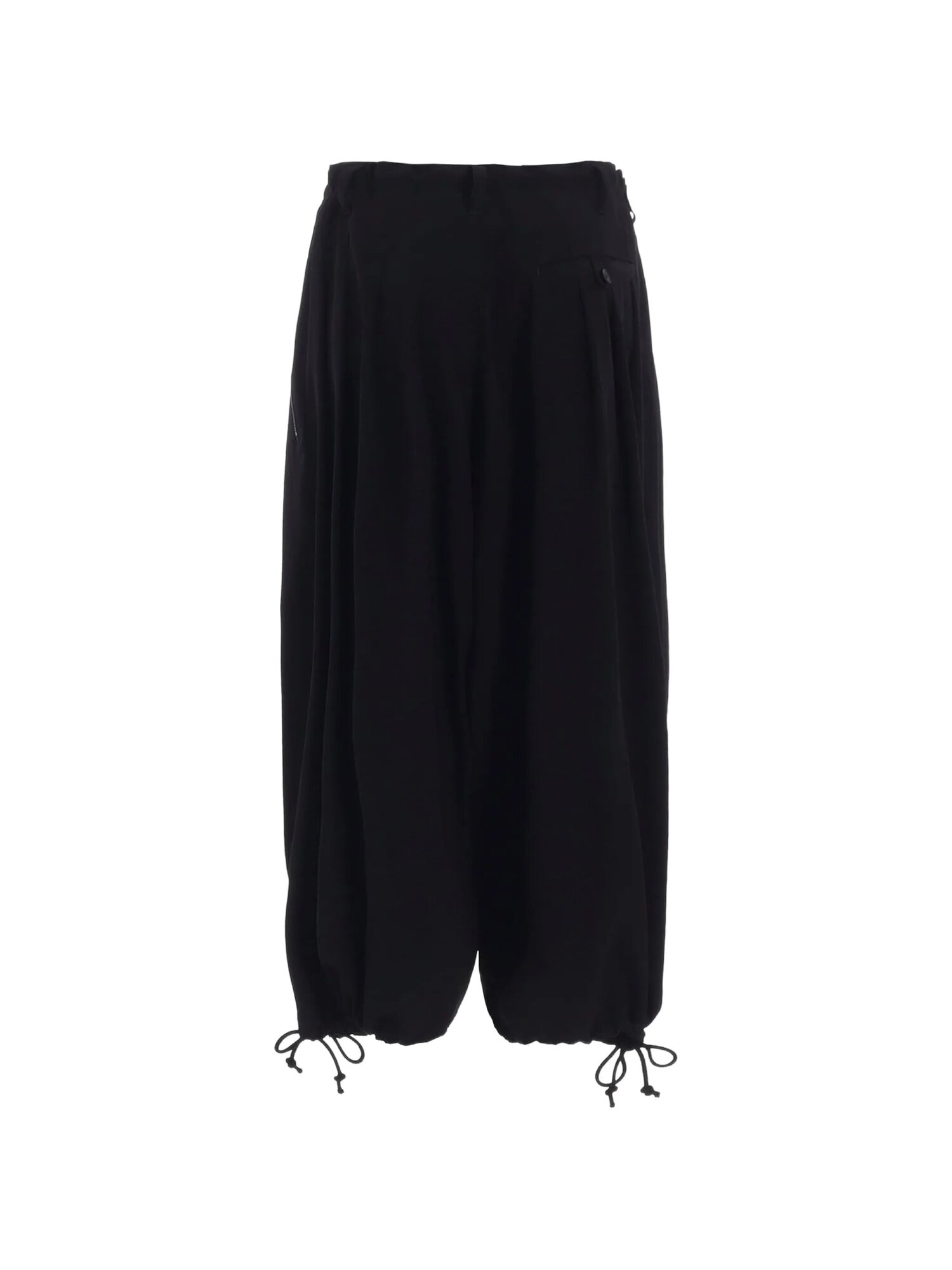 Брюки Yohji Yamamoto Drawstring-hem pleated trousers, размер 44, black/black — фото 1