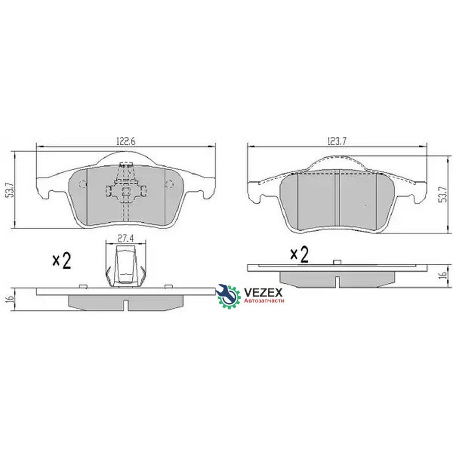 FREMAX FBP1146 колодки дисковые задние!\ Volvo S80 98>/S60/V70 00>/XC70 2.5D5 02>