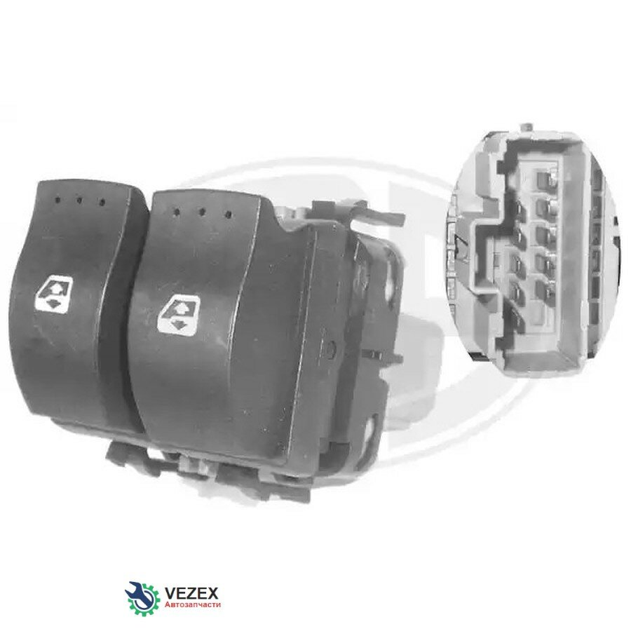 ERA 662450 кнопка стеклоподъемника переднего левого!\ Renault Megane II/Scenic II 1.4-2.0 02-09