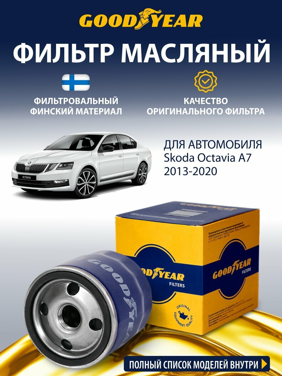 Фильтр масляный SKODA Octavia A7 (Шкода Октавия А7 1.6, 1.0, 1.2, 1.4, 1.5) 2013-2020