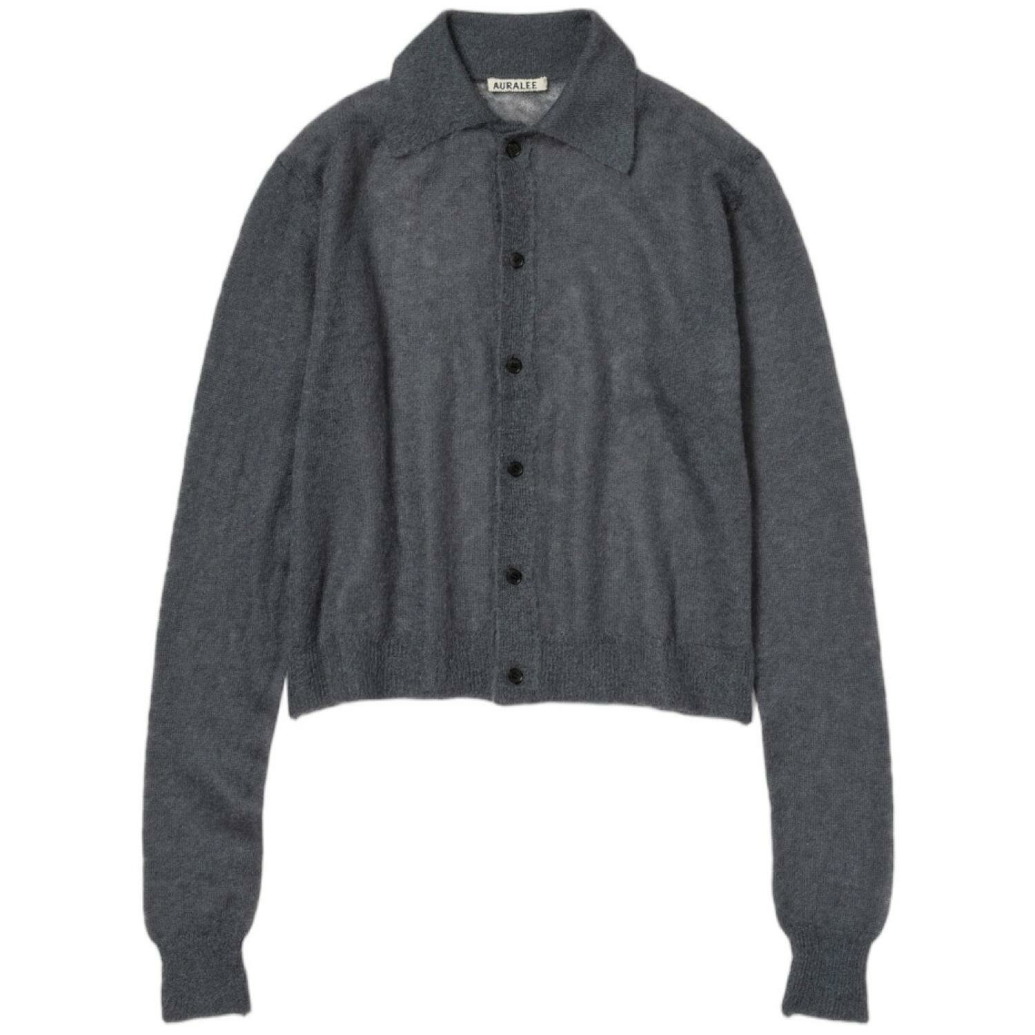 Кардиган Кардиган Auralee Kid Mohair Sheer Knit Shirt Cardigan