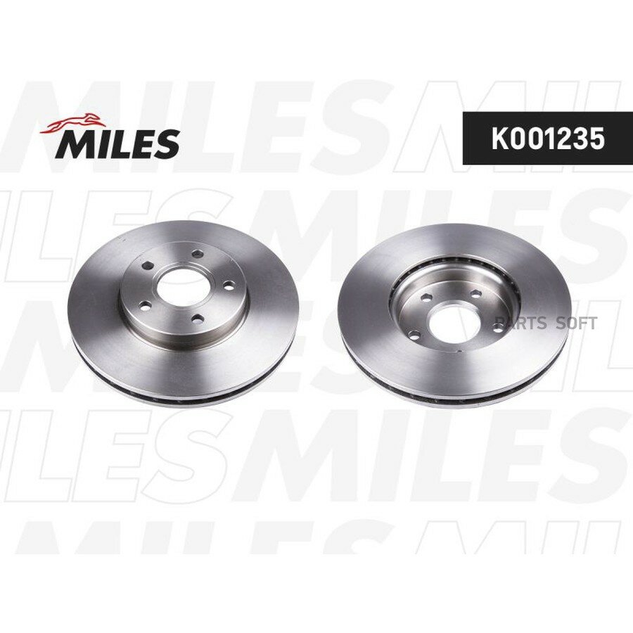 MILES K001235 Диск тормозной FORD FOCUS II/III/C-MAX 03-/VOLVO S40 04- передний вент. D=278мм. ()
