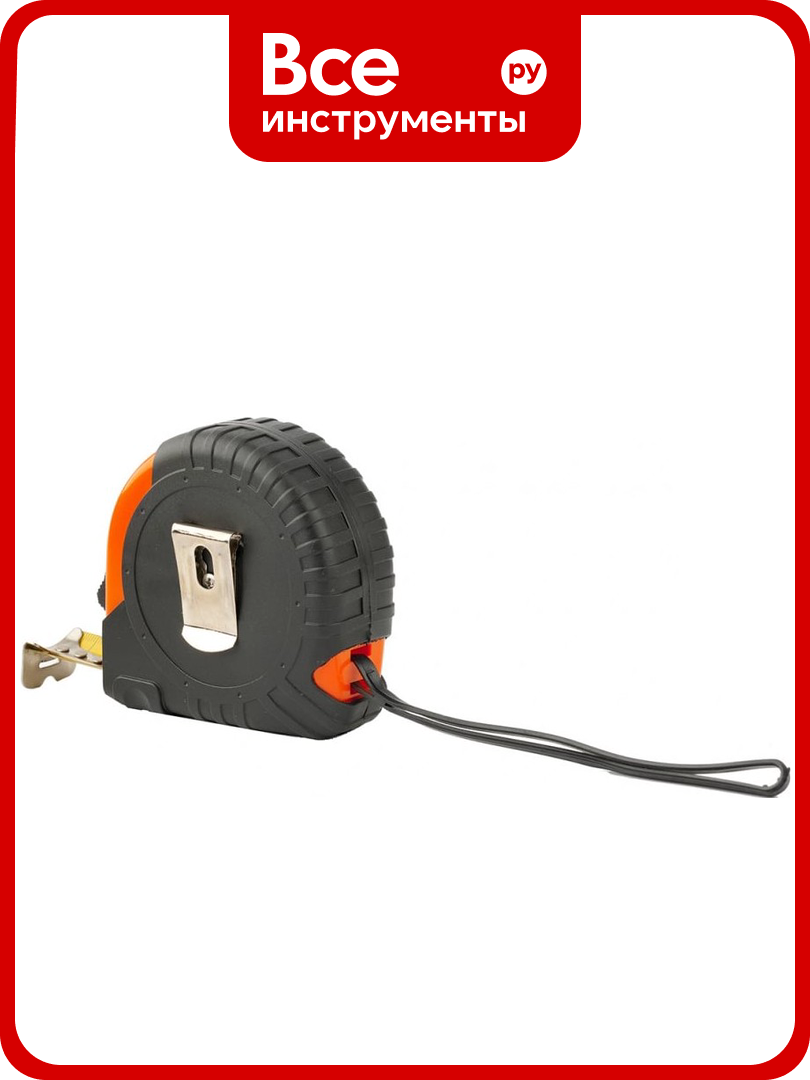 Рулетка SPARTA Elastica, 10 м х 25 мм, обрезиненный корпус, профессиональная измерительная лента из стали с клипсой