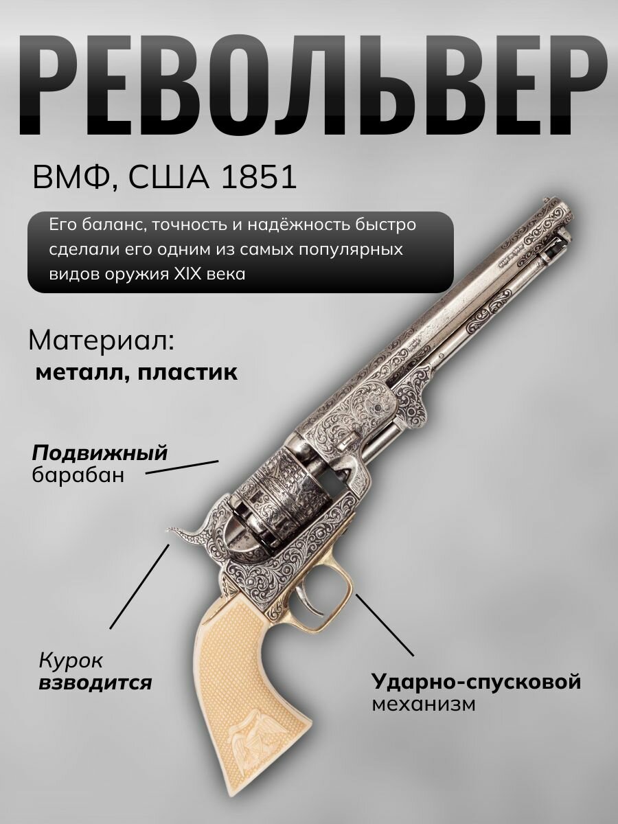 Револьвер DENIX военно-морского флота, США 1851 г.