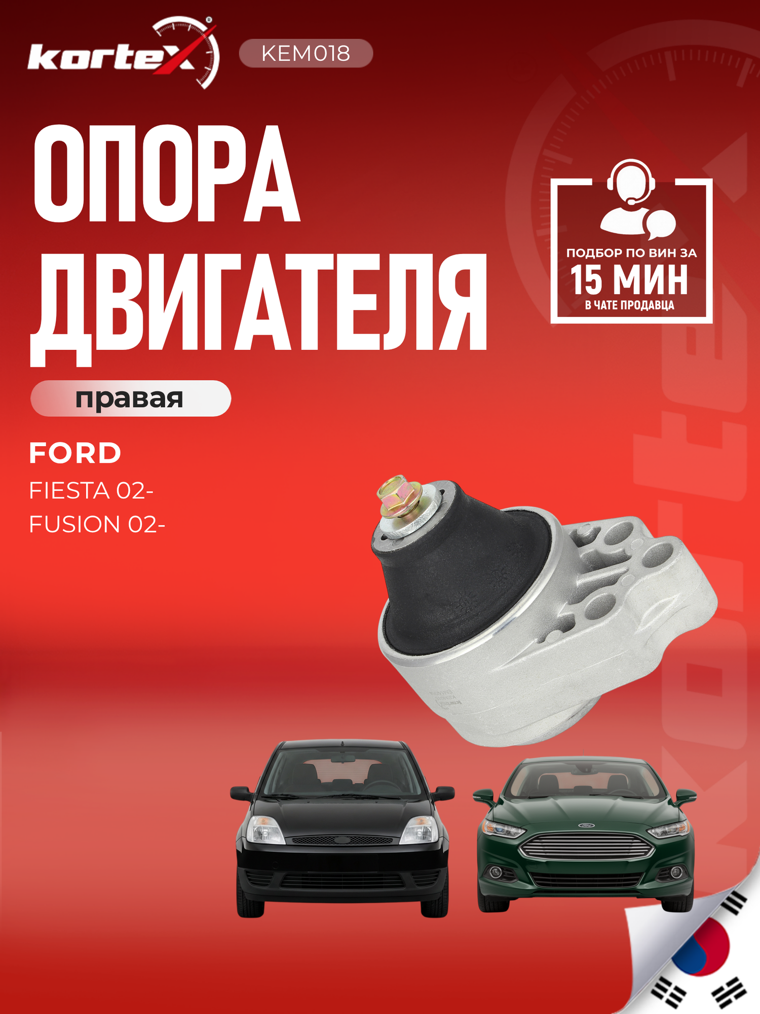 Опора (подушка) двигателя правая Форд Фиеста, Фьюжн ME2090, FM4255, 1146866
