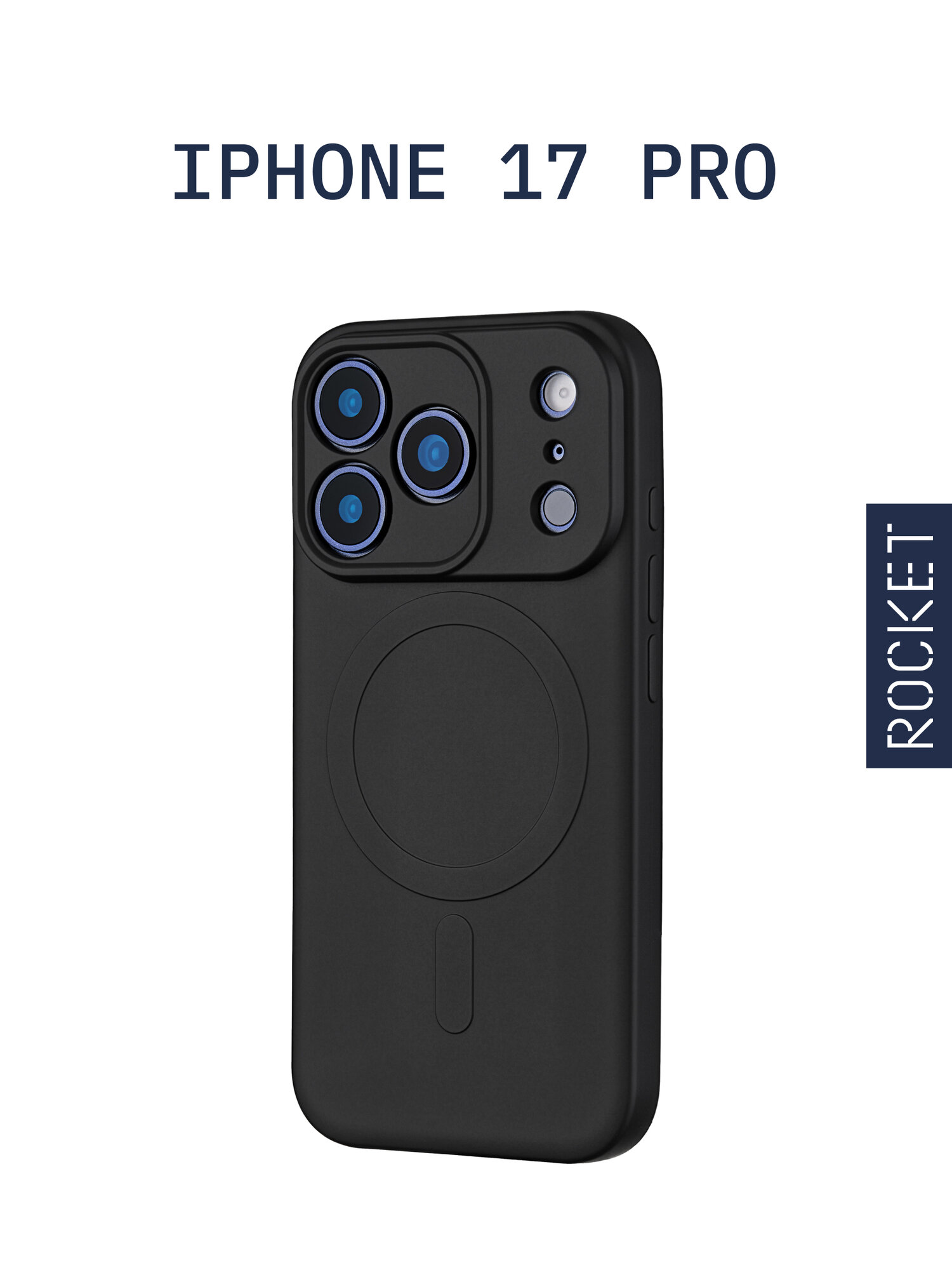 Чехол на iPhone 17 Pro ROCKET Sense, магнитный, цвет: черный