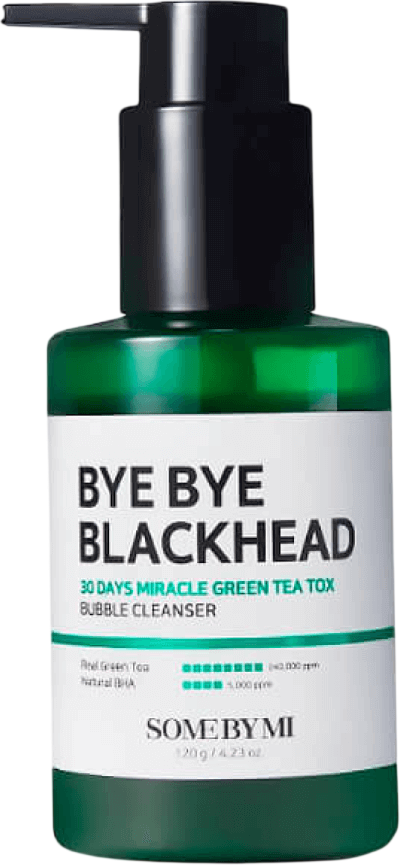 Some By Mi Кислородное очищающее средство против черных точек Bye Bye Blackhead 30 Days Miracle Green Tea Tox Bubble Cleanser 65ml