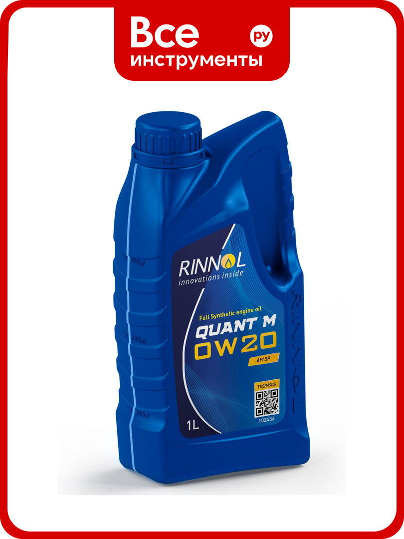 Масло моторное синтетическое RINNOL QUANT M 0W-20 e1L 102456 с синтетической базой для легковых и дизельных автомобилей