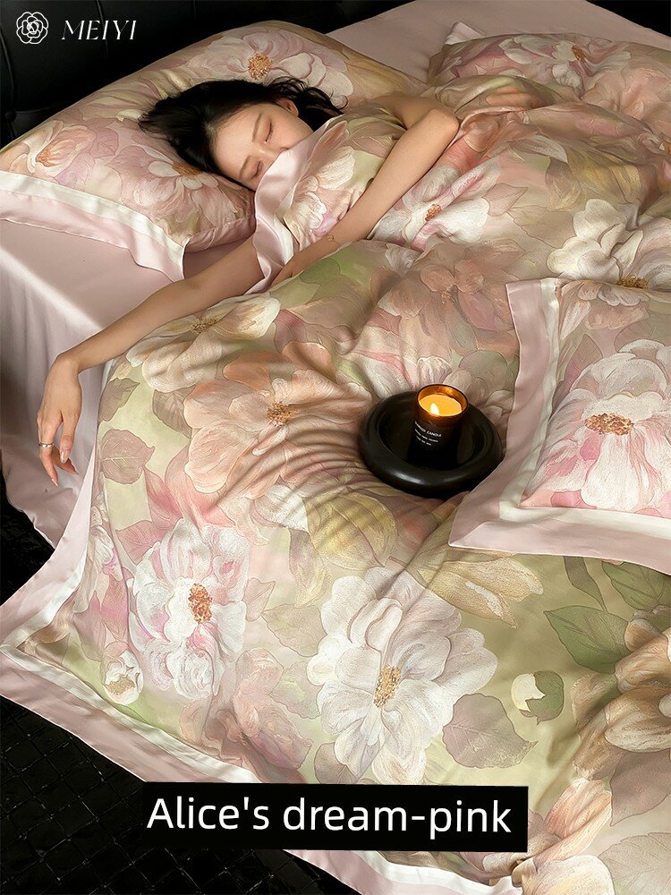 Комплект постельного белья Meiyi Home Textiles в пасторальном стиле, 100S, из чистого длинноволокнистого хлопка, четыре