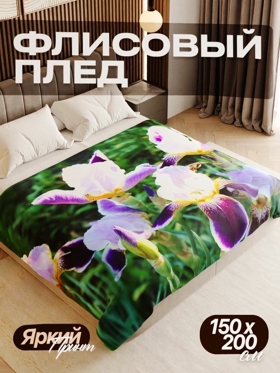 Плед флисовый 150х200 см мягкий теплый покрывало для дома