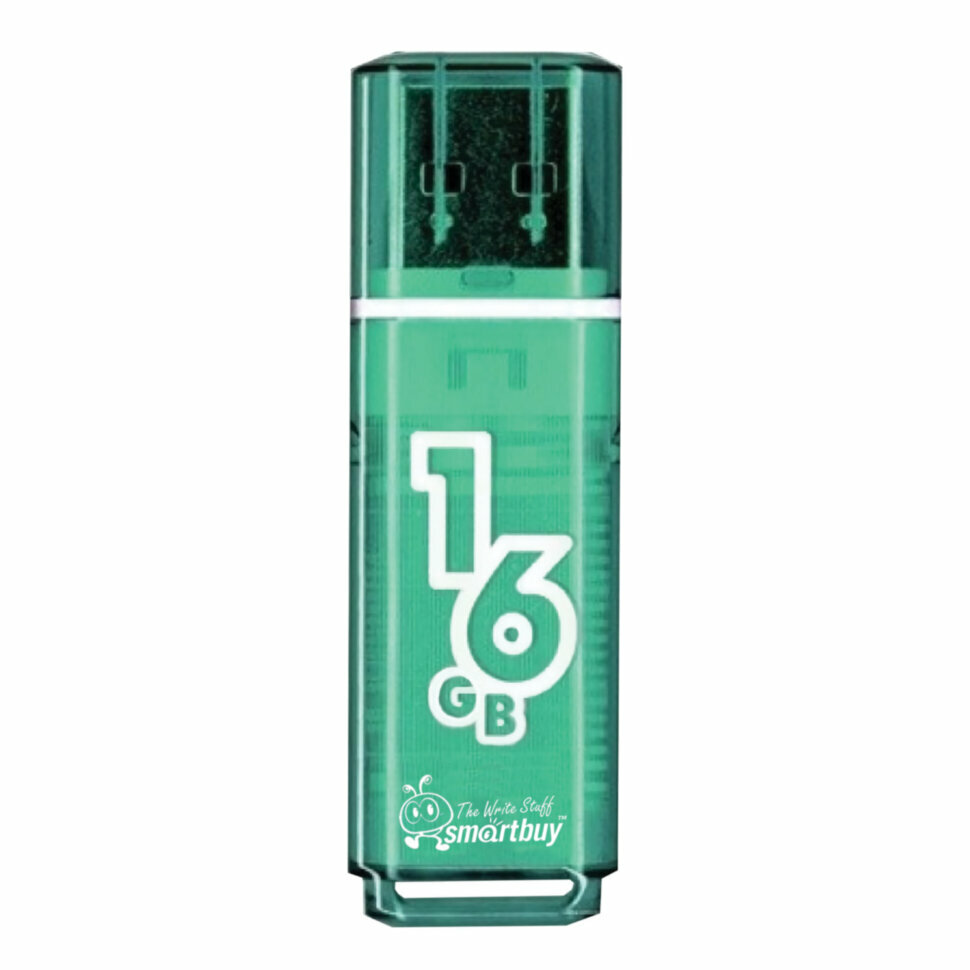 Флеш-диск 16 GB, SMARTBUY Glossy, USB 2.0, зеленый, SB16GBGS-G, 512192