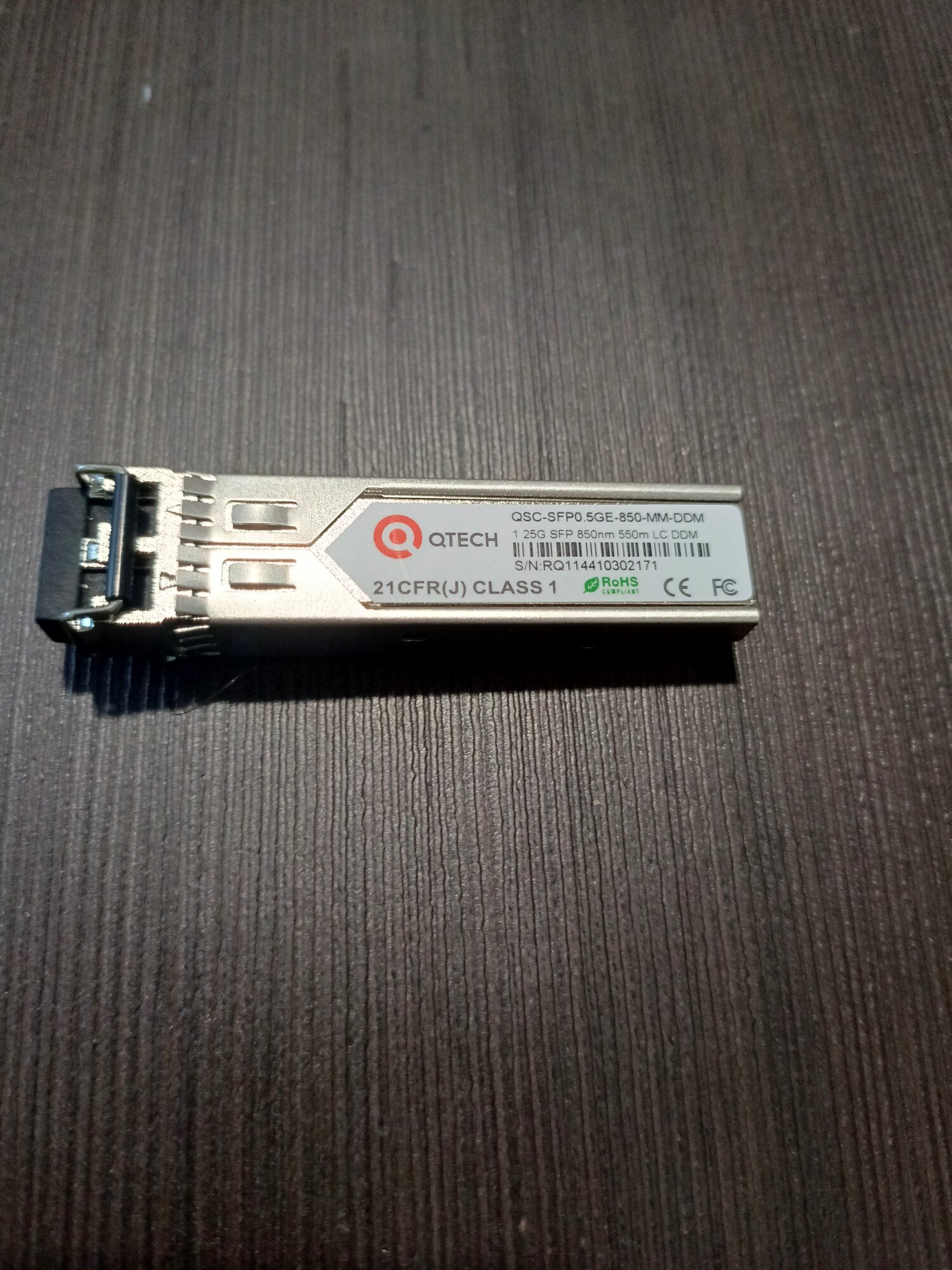 Трансивер QTech QSC-SFP0.5GE-850-MM-DDM SFP MM 1.25Гбит/с Tx:850нм до 0.55км